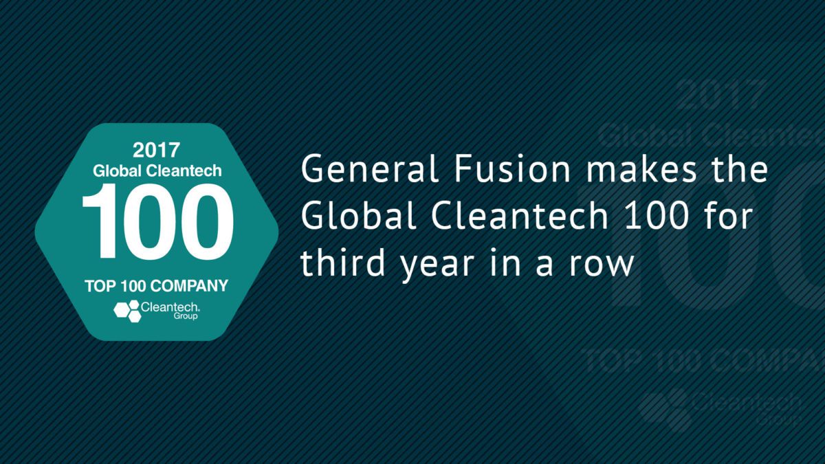 General Fusion makes Global Cleantech100 List for 2017